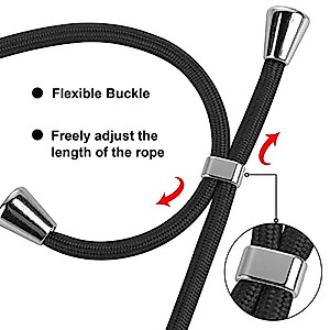 Vauki Crossbody Case for Samsung Galaxy S22 5G Clear Silicone Phone Case for Samsung S22 5G 6.06" with Lanyard Neck Cord Strap, Soft TPU Shockproof Protective Transparent Cover Case - Black Necklace