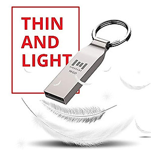 MOSDART Waterproof 16GB USB2.0 Flash Drive, FAT32 Metal Memory Stick with Keychain, for System Back, Data Storage, Silver(Pack of 10)
