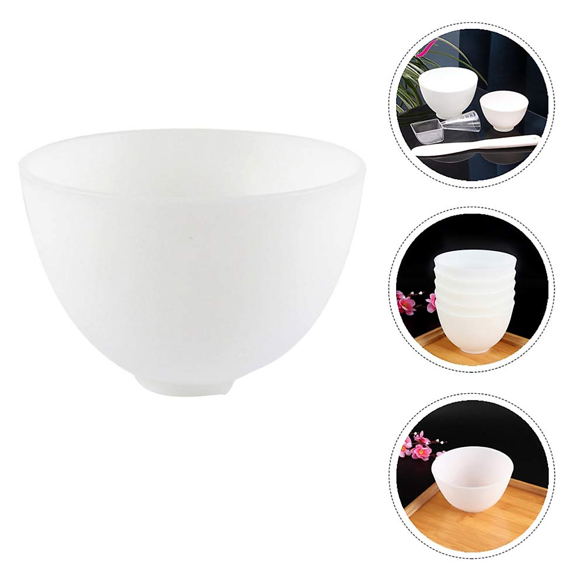 EXCEART Silicone Facial Mask Mixing Bowl 3Pcs Silicone Facial Mask Mixing Bowls DIY Facemask Mixing Mask Other Skincare Product Mixing Bowls