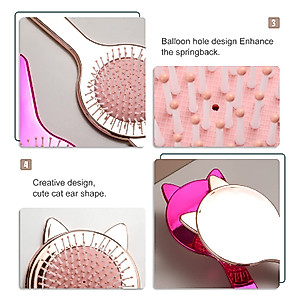 Detangling Hair Brush Air cushion Comb Oneleaf Cute cat ear shape for Curly, Thick, Natural, Straight, Fine, Wet or Dry Hair for Women, Kids and Toddlers-Pain Free(Ombre-2pcs)