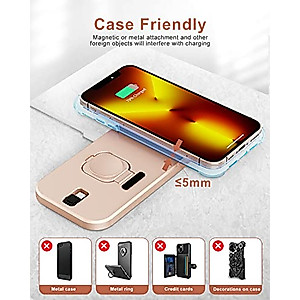 PUDOEN Wireless Charger, Foldable 3 in 1 Charging Station for Apple Multiple Devices, 18W Fast Charging Stand Compatible with Apple iWatch Series 7/6/SE/5/4/3/2/1, for iPhone AirPods Pro 3/2/1-Rose