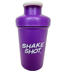 Shake Shot - Purple - 4oz (120ml) Mini Shaker Bottle for Pre Workout, Creatine, & Small Scoop Supplements, (Not for Protein) Carabiner included, Portable Blender Bottle for On The Go Use…