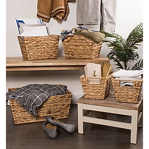 DII Hyacinth Collection Storage Baskets, Large Set, Assorted Sizes, Natural, 5 Piece