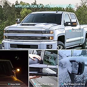 SCITOO Power Heated Chrome Towing Mirrors LED Signal Light fit 1999-2002 for Silverado/for Sierra Side Mirror Pair Set