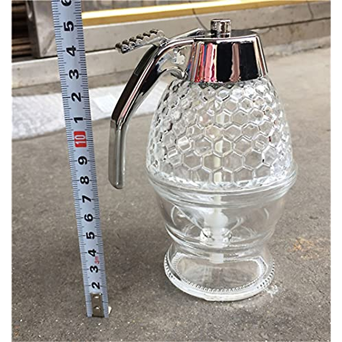 Honey dispenser no drip acrylic(ABS) with stand, Honey jar with dipper, Maple syrup dispenser for Syrup, Sugar, Sauces, Condiments(200ML)