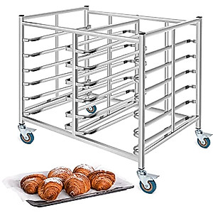 Bun Pan Rack 12 Tier with Wheels Sheet Pan/bun Pan Rack Sheet Pan Organizer Stainless Steel Racking Trolley Storage for Full Half Sheet Kitchen, Restaurant, Cafeteria, Hotel, 36 x 24 x 39 Inch