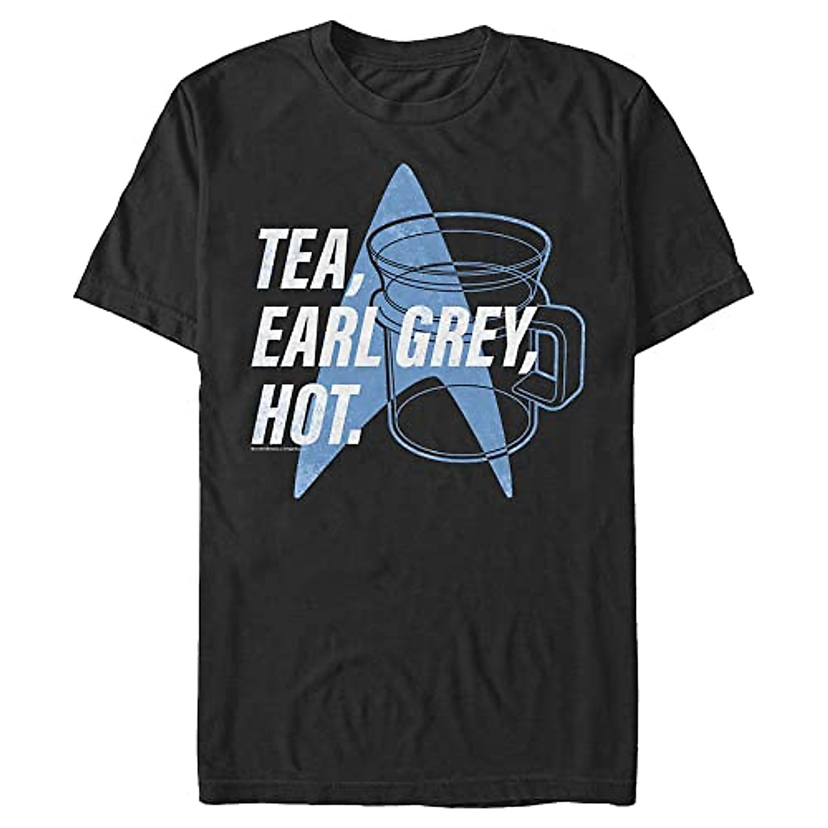 Men's Star Trek: The Next Generation Cup of Tea Earl Grey Hot, Captain Picard T-Shirt - Black - Large