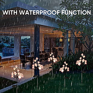 Berngi Solar Flowers Lights Solar Outdoor Lights Garden Decorative 4PACK,12LED Outdoor Lights Solar Powered Waterproof Landscape Lights Decorations for Yard Christmas Fairy Garden Decor