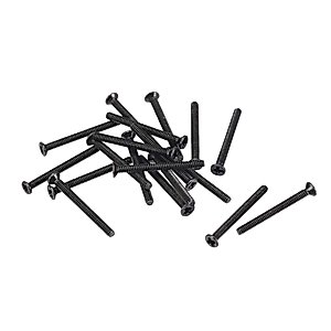uxcell M2 x 20mm Phillips Screws Fastener Black for Laptop PC TV Fan Switch 500pcs