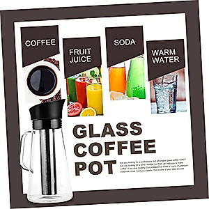 CIYODO 1pc Filter Jug Loose Tea Teapot Clear Kettle Iced Tea Maker Coffee Kettle Espresso Coffee Maker Machine Coffee Pot with Filter Large Teapot Beverage Milk Tea Kettle Stainless Steel