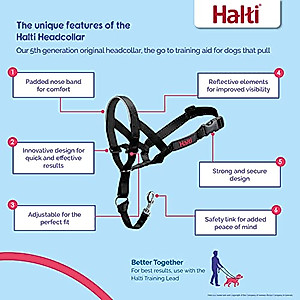 The Company of Animals HALTI Headcollar, Black, 3-Size, Model Number: 13200, Size 3 (Pack of 1)