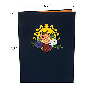 Ribbli Monarch Butterfly Pop Up Card for All Occasion Birthday Card Mothers Day Card for Women Mom Wife Daughter Grandma, 7.6"x5.7" with Envelope