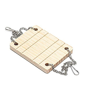 Wooden Hamster House for Small Pet, Hanging Wooden Swing,Chew Toy, Small Animal Hideout Arched Platform Nesting Habitat for Gerbils Guinea Pigs Hedgehog