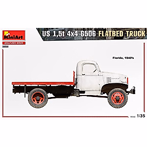 MiniArt MIN38056 1:35-US 1,5t 4x4 G506 Flatbed Truck, Molded Color