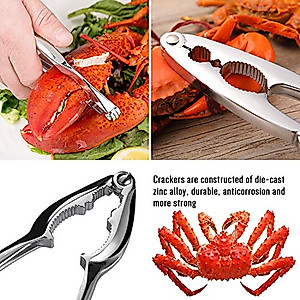 11-piece Seafood Tools Set includes 2 Crab Crackers, 4 Lobster Shellers, 4 Crab Leg Forks/Picks and 1 Seafood Scissors - Nut Cracker Set