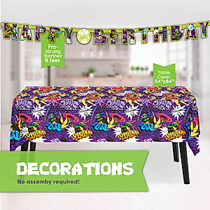Ninja Turtle Party Decorations | Ninja Turtle Birthday Decorations | Teenage Mutant Ninja Turtles Party Supplies | TMNT | Serves 16 Guests | Officially Licensed