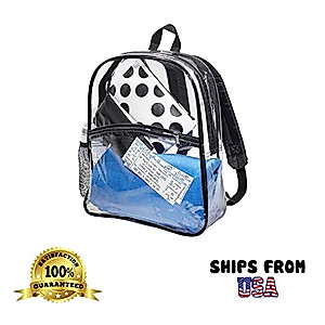 Personalized Clear Backpack 15" - Transparent Bag with Your Text - See Through Backpacks for School, Travel, Festival, Beach