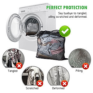 2 Pack Mesh Laundry Bags 24 x 32 inch Laundry Garment Bag Mesh Large Lingerie Wash Bags Zippered Garment Washing Net for Underwear Hosiery Blouse Sweater Dress
