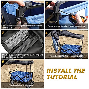 [LOSCHEN] Wagon Canopy Cover for Camping, Garden Beach Wagon Cover Not The Whole Car (Black)