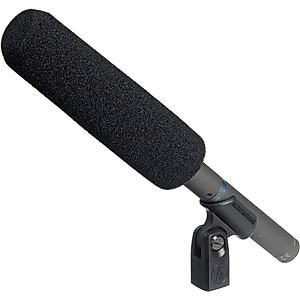 Audio-Technica AT897 Line + Gradient Condenser Microphone Cinema and Broadcasting Shotgun Microphone Complete Kit with LyxPro Boompole, Shockmount, Windscreen Bundle