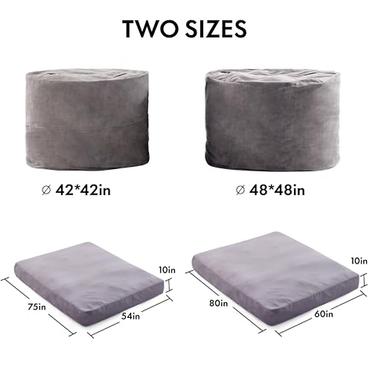 AYEASY Bean Bag Chair with Filler, Memory Foam Bean Bag Couch with Microfiber Cover(Blue, Queen)