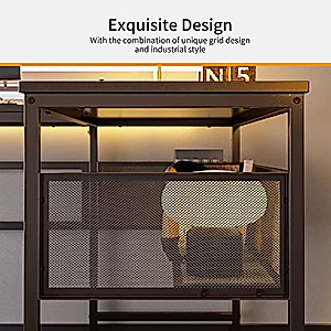 CubiCubi L Shaped Desk with Storage, 59.1 Inch Corner Computer Desk with Shelves, Home Office Workstation for Study or Working, Black