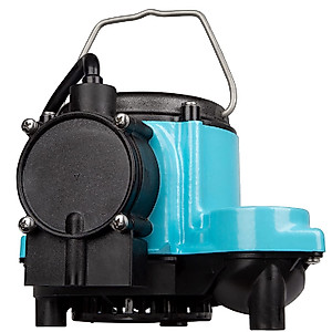 Little Giant 6-CIA 115 Volt, 1/3 HP, 2760 GPH Cast Iron Submersible Sump Pump with Integral Diaphragm Switch, 10-Ft. Cord, Blue, 506158