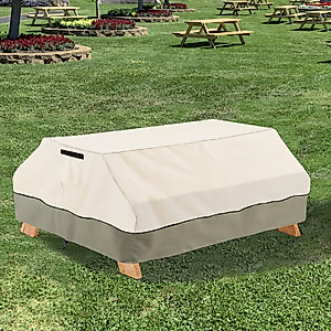 Bitubi 70 / 72 Inch Heavy Duty Waterproof Picnic Table Cover - 600D Tough Canvas Wind Dust Proof Anti-UV Outdoor Patio Table Bench Covers Winter