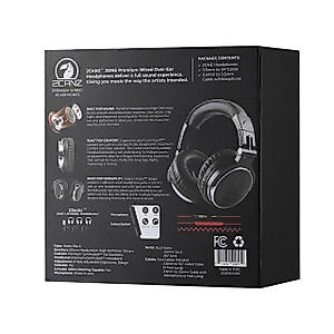 2CANZ Over-Ear Professional Wired DJ Headphones - 50mm Neodymium Drivers, Closed Back, Plush Comfrasoft Ear Cushions, 8-Way Adjustable Earpads, Foldable, and Joint Listening