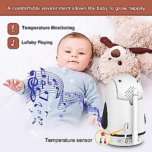 OKAIDI Video Baby Monitor with Camera and Audio, 5" Display Baby Monitor No WiFi, 30H Battery and 1000ft Range Baby Monitor, Remote Pan-Tilt-Zoom Baby Camera, Night Vision, 2-Way Talk, VOX,Temperature