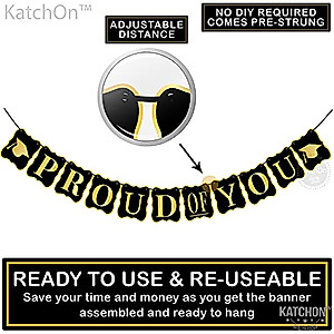 We Are So Proud Of You Banner - No DIY, Congratulations Decorations | Black and Gold Graduation Decorations 2023 | Graduation Banner, Graduation Party Decorations 2023 | Class of 2023 Decorations