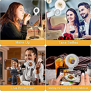 Clip on Ring Light, Kimwood Rechargeable 60 LED Selfie Ring Light for Phone, Laptop, Tablet ( 3 Models, 5 Level Brightness)