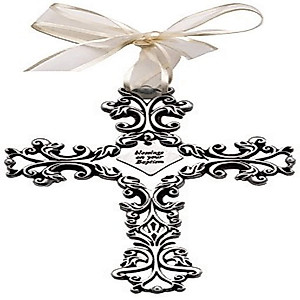 Cathedral Art Baptism Baby Cross, 5-Inch High, Silver