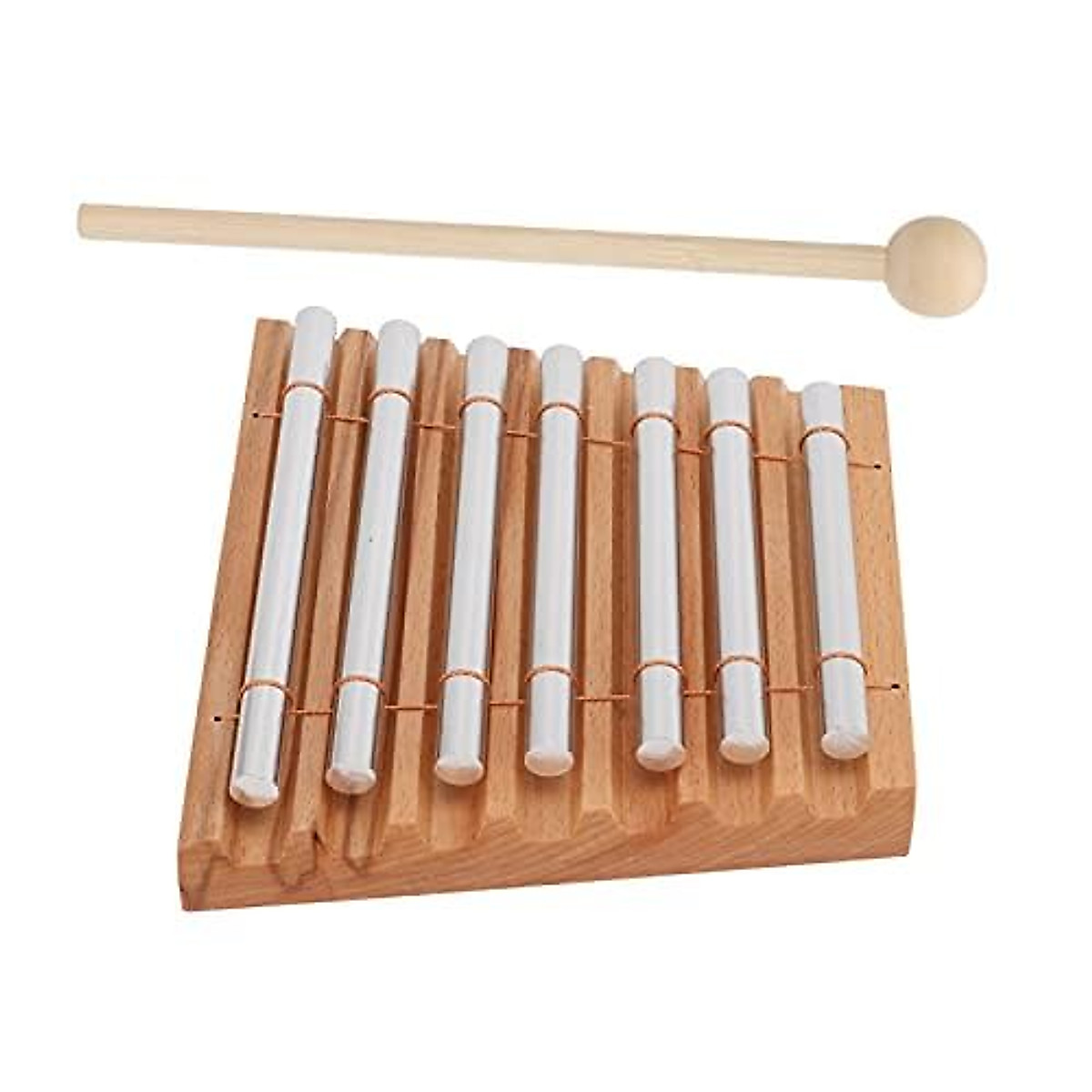 Energy Chime with Mallet Rhythm Wind Chime 7 Tone Hand Chimes Wind Chimes Percussion Instruments Reminder Meditation Chimes for Classroom Management Teaching Supplies 16.8 * 15 * 13cm