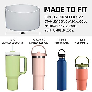 2 Pcs Silicone Cup Boot for Stanley Quencher Adventure 40 Oz Tumbler with Handle & Stanley Iceflow 20oz 30oz, Anti-Slip Protective Boot Cup Accessories for Hydro Sport Flask Water Bottle 12oz - 24oz