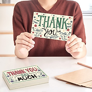 Junkin 80 Pack Thank You Postcards Thanks Blank Note Postcards Retro Appreciation Cards Greeting Cards Assorted Cards for Employee Teacher Adults Team Volunteers, 4 x 6 Inch