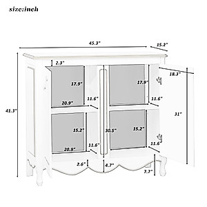 yoptote 2 Doors, Sideboard w/Enough Save Spaces,Pure Hand Drawn,Solid Wood Legs,Study and Entryway,Black Storage Cabinet