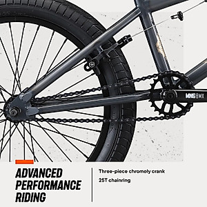 Mongoose Legion L60 Kids Freestyle BMX Bike, Intermediate Rider, Boys and Girls Bikes, 20-Inch Wheels, Hi-Ten Steel Frame, Micro Drive 25x9T BMX Gearing, Grey