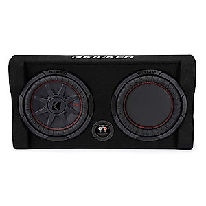 KICKER TRTP 10-inch (25cm) Thin Down Firing Subwoofer and Passive Radiator Enclosure, 2-Ohm, RoHS Compliant