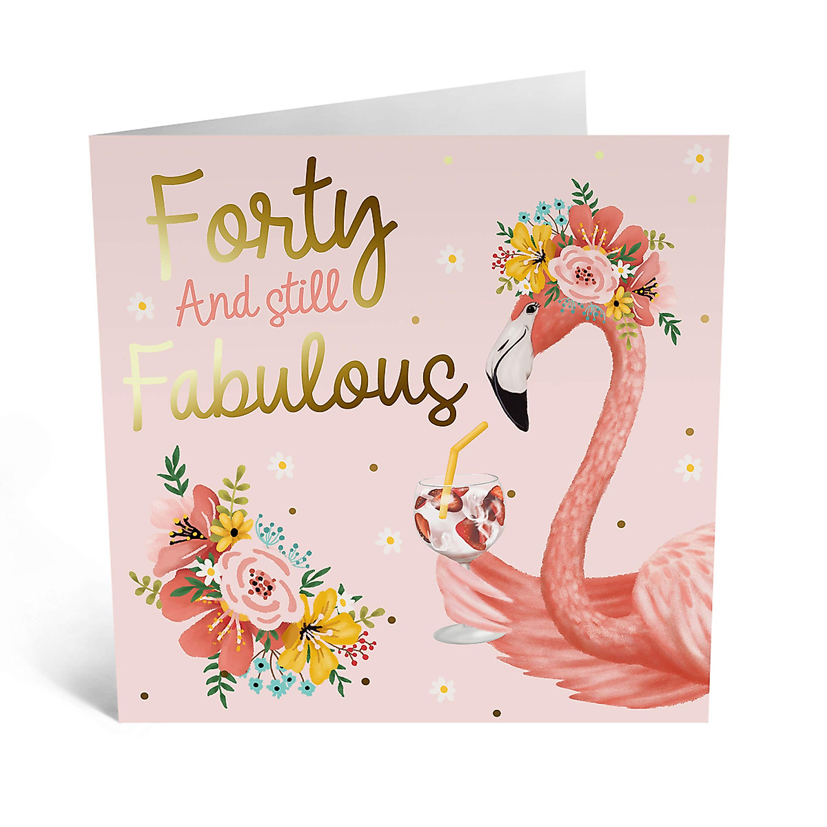 CENTRAL 23 - 40th Birthday Card for Her - 'Forty And Still Fabulous' - Funny 40th Birthday Cards for Women - Cheeky 40th Birthday Cards for Men - Pretty Design - Comes with Fun Stickers