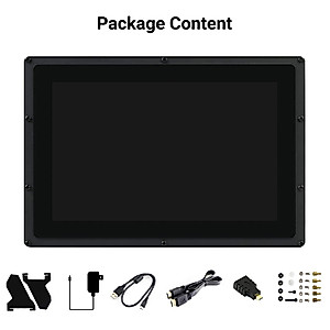 waveshare 10.1inch Capacitive Touch Screen LCD Compatible with Raspberry Pi 5/4B/3B/Zero/Zero W/Zero 2W/Pico/Pico W/Pico WH, Comes with Case and Toughened Glass Cover 1280×800 Resolution HDMI IPS