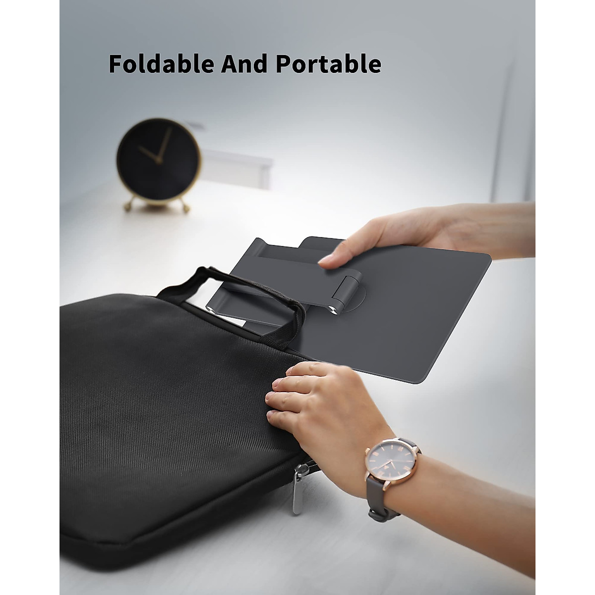 LULULOOK Adjustable Foldable Magnetic iPad Pro Stand, Gray, 12.9"