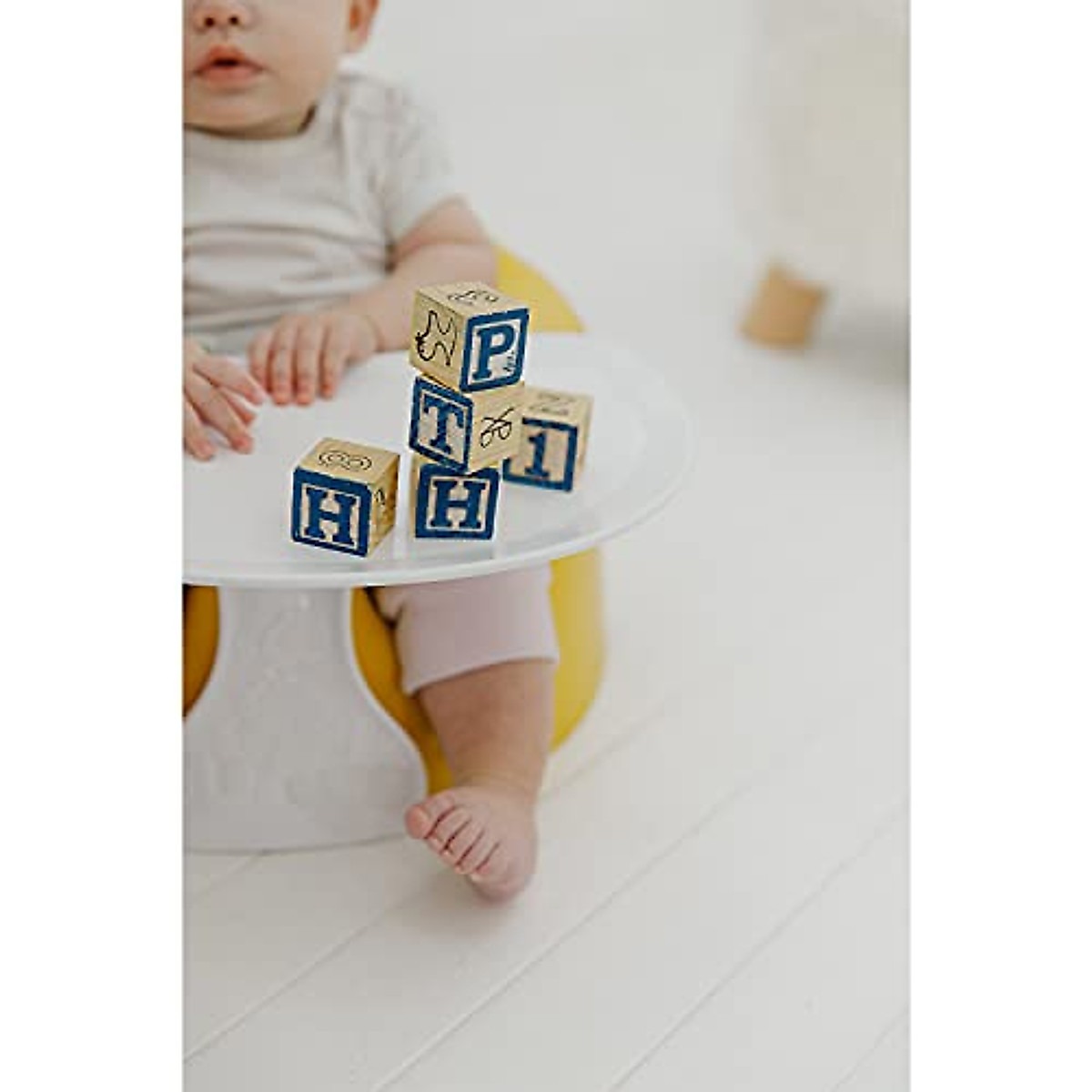 Bumbo Baby Infant Soft Foam Comfortable Floor Booster Seat with 3 Point Adjustable Safety Buckle Strap Harness, Mimosa Yellow