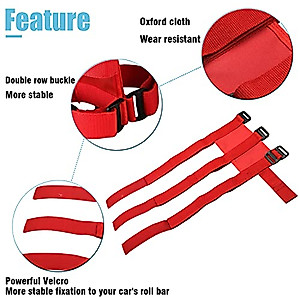 Fire Extinguisher Holder Roll Bar Adjustable Strap Brackets Fits for Jeep Wrangler Unlimited CJ YJ TJ LJ JK JKU JL JLU,Red with USA Flag Pattern