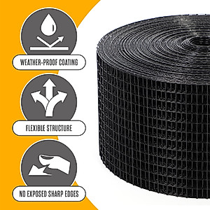 Solar Screens, Critter Guard, Screen Fence, 6in X 100ft, 1/2" Mesh, 80 Included Fastener Clips, Pigeon Deterrent, Panel Bird Proofing, Wire Squirrel Barrier Roll, Pest Exclusion Kit | Houseables