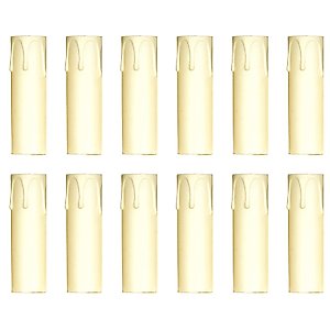 Ciata - 12 Pack - 4 inch Ivory Plastic Drip Candle Covers with 13/16 inch Inside Diameter and 7/8 inch Outside Diameter (4 inch, Ivory)