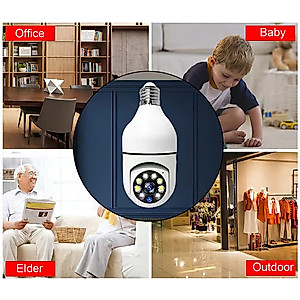 2022 New Light Bulb Camera, Wireless WiFi Full HD 5MP Security Light Bulb Camera, 360 Panoramic IP Camera, 1080P 2.4GHz Indoor Outdoor WiFi Camera with Real-time Motion Detection, Alerts, Night Vision