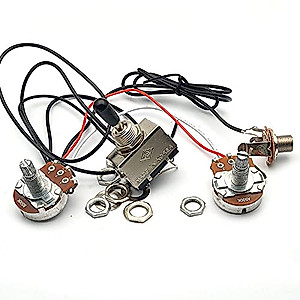 SAPHUE Guitar Wiring Harness, Guitar Prewired Harness Humbucker Wiring Harness Prewired 3 Way Chrome Box Toggle Switch 500K Pots for Electric Guitar with 2 Humbuckers