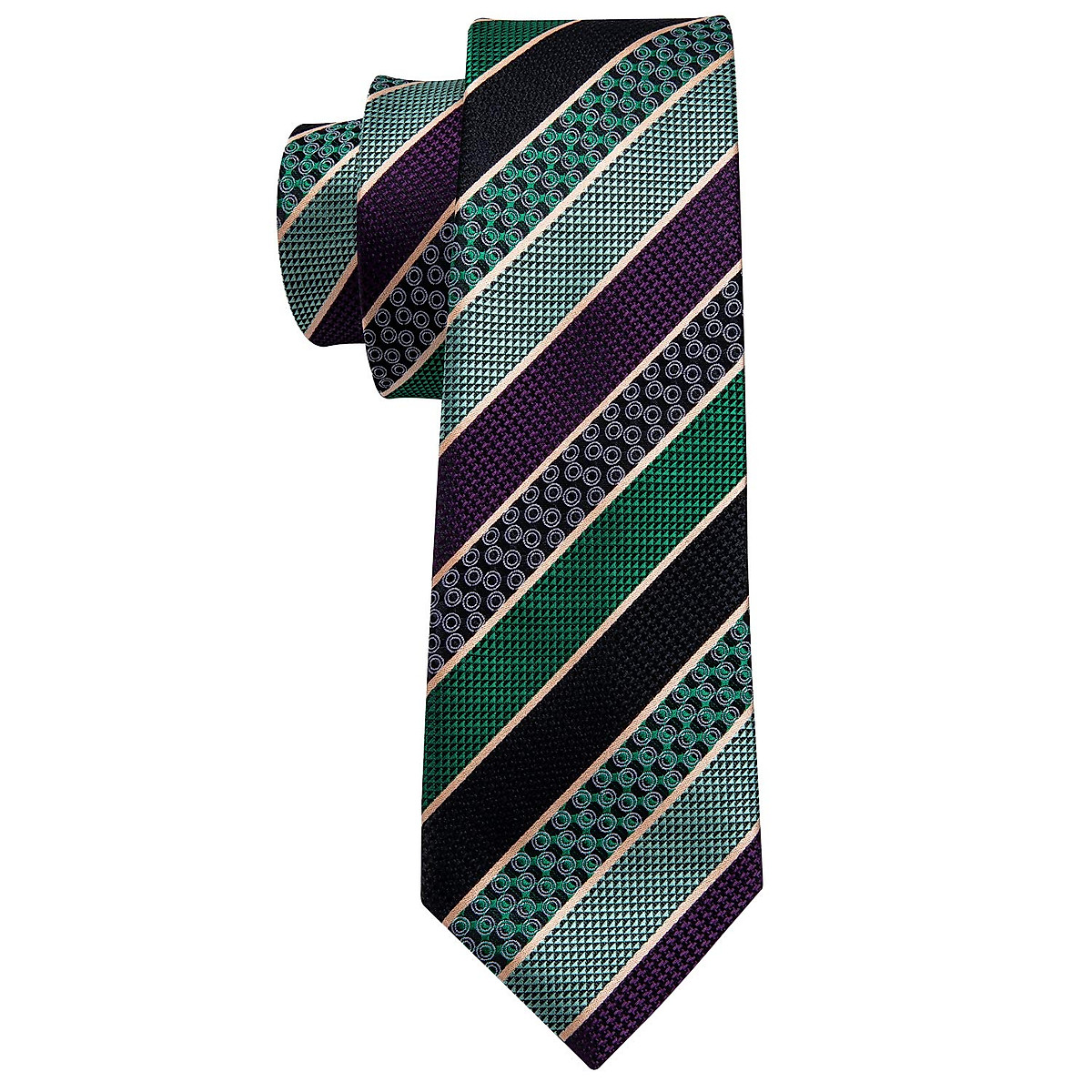 Barry.Wang 8PCS Men Necktie Set Solid Green Silk Tie Formal Business Wedding Party Shamrock Day Christmas Xmas