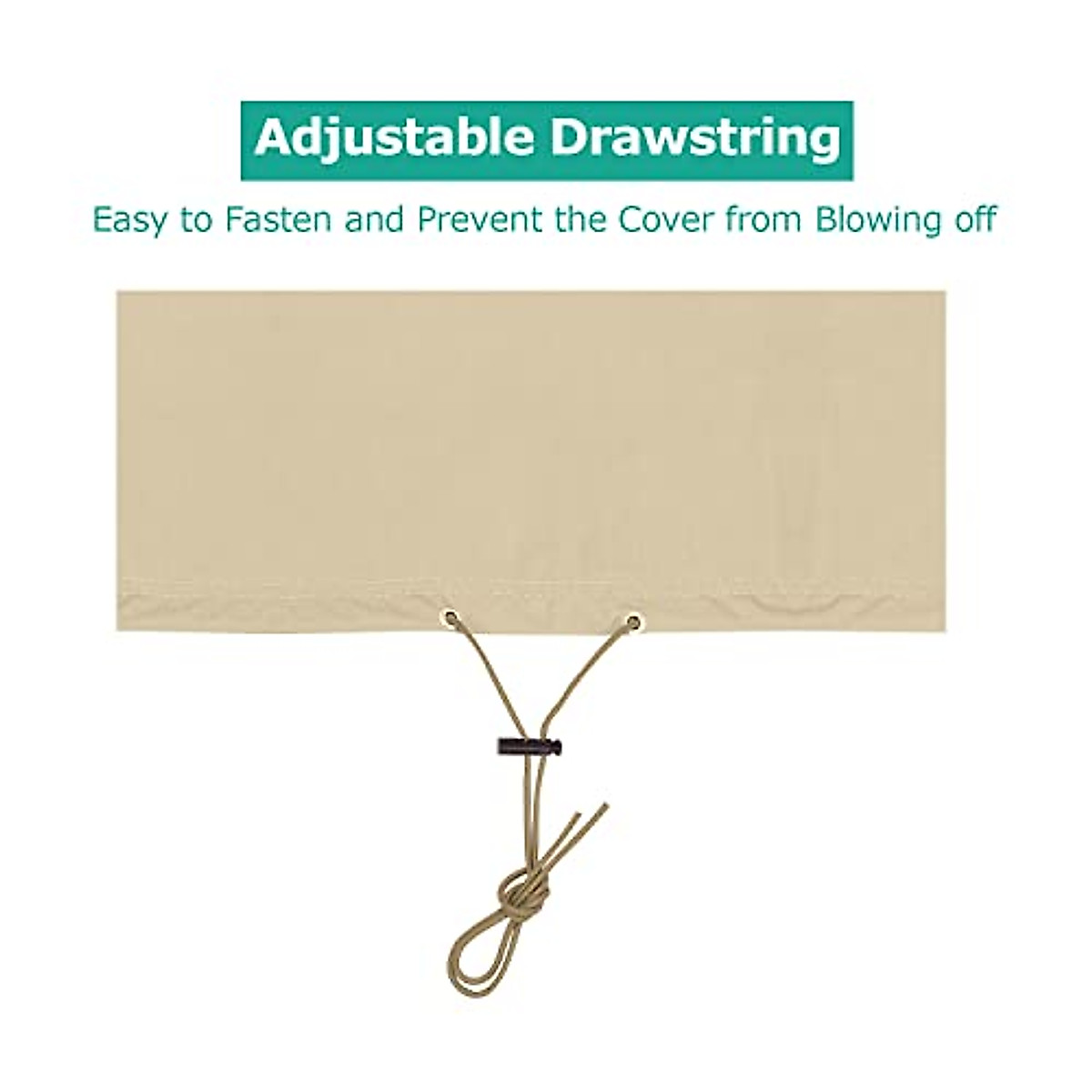 SunPatio Outdoor Square Fire Pit Cover 42 Inch, Waterproof Firepit/Table Cover, Heavy Duty Patio Furniture Set Cover, All Weather Protection, Beige